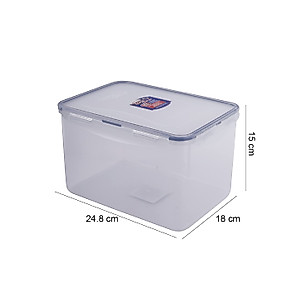 LocknLock Easy Essentials Airtight Rectangular Tall Food Storage Container 152.16-oz / 18.8 Cup, Clear