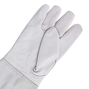 Haokaini Gardening Gloves Rose Pruning Gloves Thorn Proof Goatskin Cowhide Leather Garden Gloves Forearm Protection Gauntlet Gardening Gloves