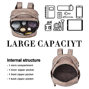 CLUCI Mini Backpack Purse for Women Fashion Leather Small Backpacks Ladies Shoulder Backpack Convertible Handbags Light Brown