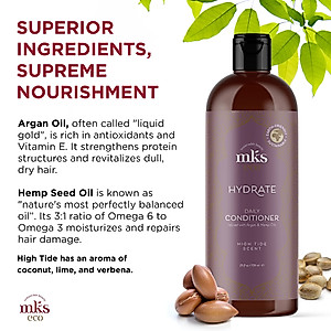 Earthly Body MKS eco Hydrate Conditioner, High Tide - 25 fl oz - Nourish & Moisturize Hair, Protect Against Breakage - Moroccan Argan Oil, Hemp Seed Oil - Vegan, Cruelty Free
