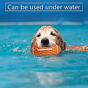 Dog Toys Ball Pet Squeaky Toys Rubber Floating Football, Interactive and Trainning Durable Chew Toys for Fetching Games for Agressive Chewer(Orange)