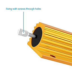 WOWOONE Set of 10 Power Resistor, Aluminum Shell Resistors, 25W 6 Ohm/8 Ohm, 50W 25 Ohm, 100W 8 Ohm/3 Ohm Watt Shell Power Aluminum Housed Case Wirewound Resistor for Nest Hello Doorbell