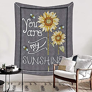 Flannel Fleece Bed Blanket 40 x 50 inch Sunflowers Throw Blanket Lightweight Cozy Plush Blanket for Bedroom Living Rooms Sofa Couch - You are My Sunshine