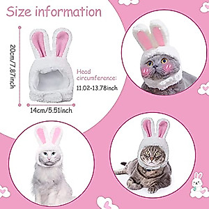 Cat Cute Costume Pet Plush Bunny Ears, Puppy Rabbit Headband Ear Hats, Snug Bunny Warm Hat with Ears for Cats Puppies and Small Dogs, Easter/Halloween/Party Cosplay (Pink, Bunny Ears)