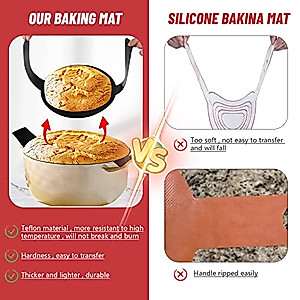 Long Handle Sourdough Bread Baking Supplies, Bread Baking Mat for Dutch Oven, 8.3Inch Reusable Bread Sling, Non-Stick And Easy Clean Bread Making Tools and Supplies