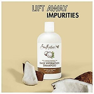 Sheamoisture Daily Hydration Shampoo for All Hair Types 100% Virgin Coconut Oil Sulfate-Free 13 oz