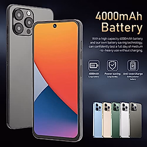 ASHATA I14 Pro Max 4G Cell Phone for Android, 6.7 Inch Smartphone with 4GB RAM 128GB ROM, 8MP Front Camera 16MP Rear Camera, 3 in 1 Navigation System, Memory Card Supports Up to 128G(US)