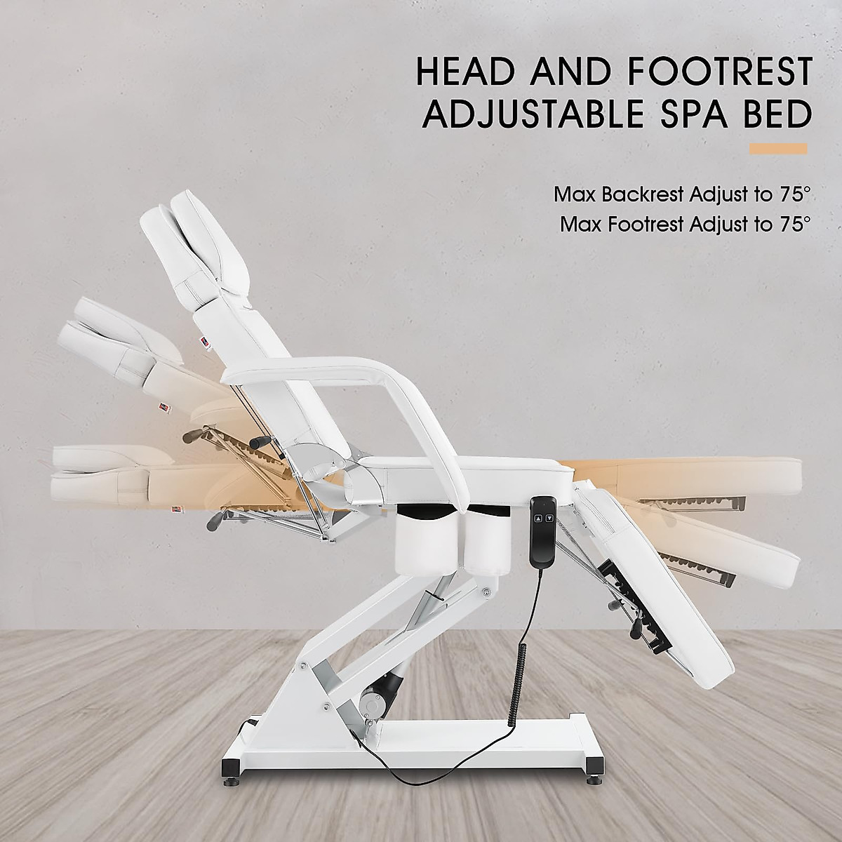 Artist hand Massage Table Electric Height Adjustable Massage Bed Massage Bed Facial Bed Lash Bed for Eyelash Extensions Salon Chair (White)