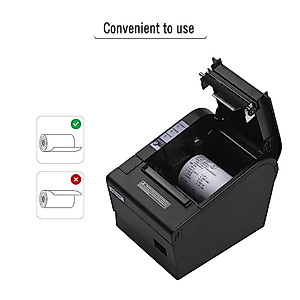 Jabey Thermal Printer,80mm USB Thermal Receipt POS Printer Auto Cutter High Speed Printer Clear Printing Compatible with ESC/POS Print Commands for Supermarket Store Home Business