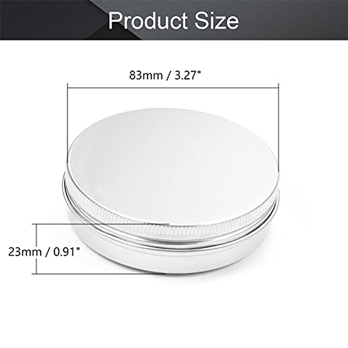 Othmro 3pcs 3.4oz Metal Round Tins Aluminum Tin Cans Containers with Screw Lid, 83 * 23mm(DxH) Silver tin cans for Salve, Spices, Lip Balm, Tea or Candies 100ml
