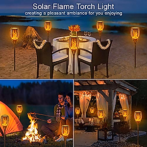 EOYIZW Solar Lights Outdoor 4 Pack, 99 LEDs Solar Torch Light with Flickering Flame- IP65 Waterproof Solar Garden Lights, Solar Powered Outdoor Lights for Porch Yard Patio Halloween Decorations