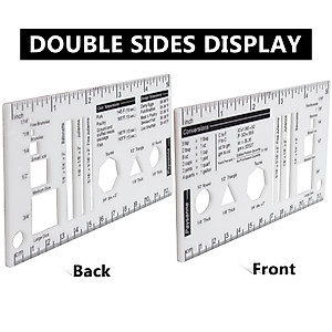 UPTTHOW 2Pcs Culinary Ruler Acrylic Mini Cutting Reference Template Cooking Measurement for Food Essential Kitchen Tool with Weight Temperature Baking Conversion Chart for Beginner and Chef (5 * 3")