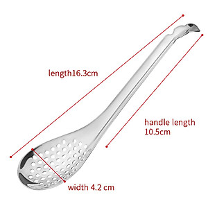 Spherification Spoon - Set of 2 Stainless Steel Spherification Spoon Molecular Slotted Bar Spoon Kitchen - KICW0071 (Silver)