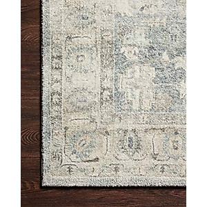 Loloi II Rosette Collection ROS-07 Denim/Fog, Traditional 7'-6" x 9'-6" Area Rug