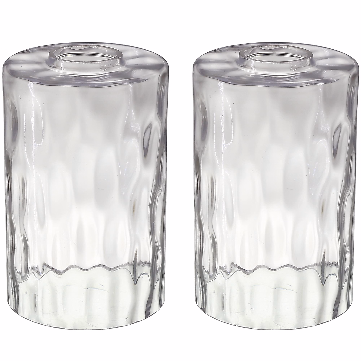 ANYONGLU 2 Pack Glass Lamp Shade Replacement Only, Cylinder Water Ropple 1-5/8 Inch Fitter, 4.3"D x 4.3"W x 6.7"H Lampshade Cover for Table Lamp, Ceiling Fixture Chandelier Pendant Light Wall Sconce