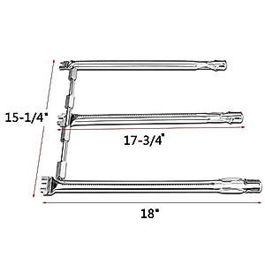 QuliMetal 7639 Cooking Grates and and 69787 Grill Burner for Weber Spirit I and II 300 Series Grills with Front Controls