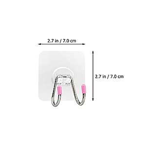 LIFKOME Wall Hooks for Hanging Heavy Duty Self Adhesive Hooks Waterproof Transparent Hooks Large Adhesive Hooks Sticky Wall Hooks Rustproof Stainless Steel Nail- Free Wall Hooks for Organization