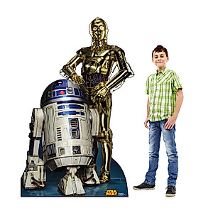 Advanced Graphics R2D2 & C3PO Life Size Cardboard Cutout Standup - Star Wars Classics Retouched
