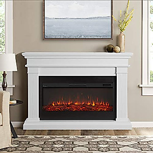 Real Flame Beau Electric Fireplace, White