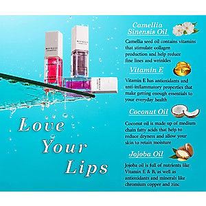 MIVELLI Lip Glow Oil Tinted Lip Oil Moisturizing, Hydrating, Non-Sticky Lip Stain, Gift, Plumping Lip Gloss for Dry Lips with Fruit Extract (Raspberry Tinted With Stain)