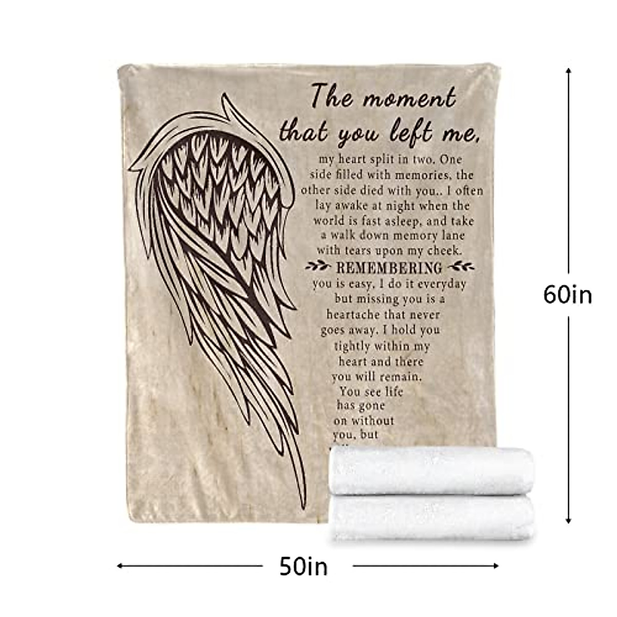 Fdiodov Bereavement Gifts Blanket 60''x 50'' - Memorial Gift for Loss of Loved one - Condolences, Sympathy - Best - Memory Father Husband Wife Son Sister Throw