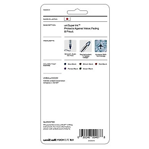 uni-ball Vision Elite BLX Infusion Rollerball Pens Bold Point, 0.8mm, Assorted, 5 Pack