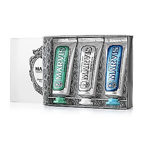 Marvis Marvis Travel with Flavor, Aquatic Mint, Whitening Mint, Classic Strong Mint, 3 Count, 1.3 oz Each