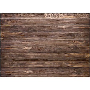 LYWYGG 10x10ft Thin Vinyl Brown Wood Backdrop Photographers Retro Wood Wall Background Cloth Seamless CP-19-1010