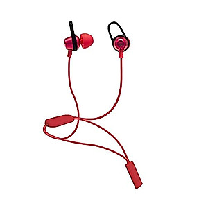 Wicked Audio Bandido Wireless — Bluetooth Earbuds with Microphone and Track Control — Wireless Headset with Metal Housing, Loop and Fin Attachments and Enhanced Bass — Red