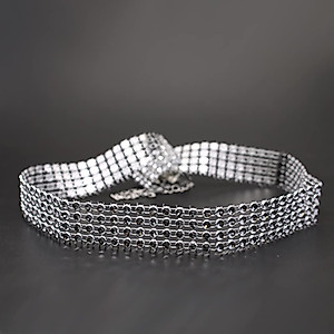 Boho crystal Leg Chain Sparkly Body Chains Thigh Belt Chain Fashion Jewelry Accessories for Women and Girls Silver