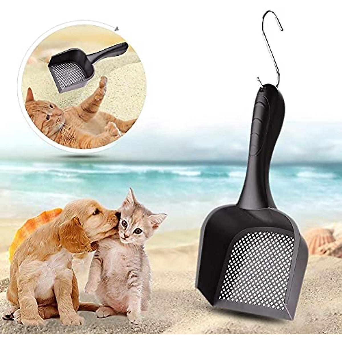 Hucholite Cat Litter Scoop Cat Fine Sand Scooper Pet Poo Shovel Kitty Pet Scoop Little Sifter Scoop Pet Shovel Scoop Pet Reptile Terrarium Bedding Litter Cleaner Scoop for Cat Tortoise SnakeA11