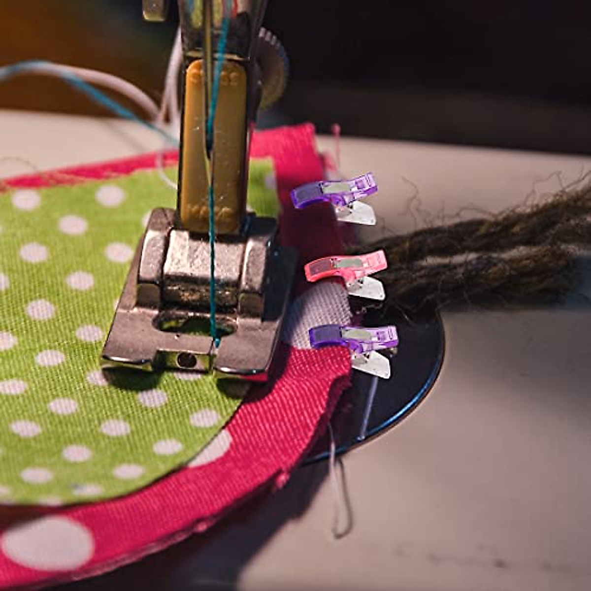 GMMA 50 Pcs Sewing Clips for Fabric Acrylic Multifunctional Quilting Clips，Quilting Supplies, Sewing Accessories and Supplies