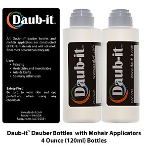 Racquet Art Daub-it Empty Bottles with applicators - 4 oz - Mohair Dauber - 2 Pack