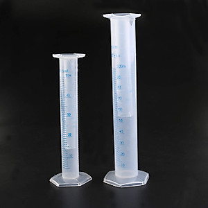 POPETPOP 4pcs 10ml / 25ml / / 100ml Measuring Plastic Graduated Cylinder Laboratory Bottle Lab Test Measuring Container Cups