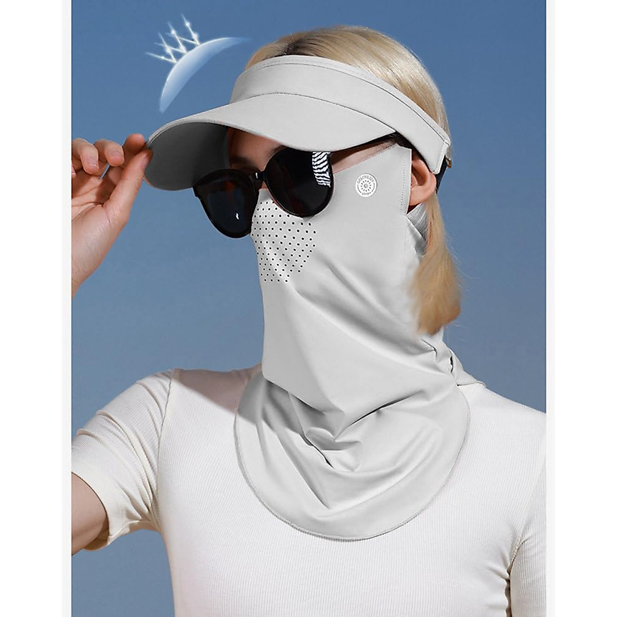 TOPORTY Women Sunscreen Mask Breathable Ice Silk Veil UV Protection Face Neck Cover for Summer Outdoor Sports