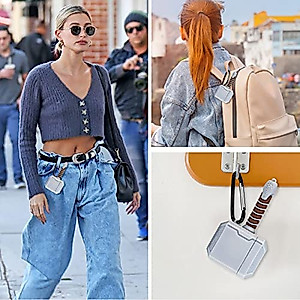 AIBEAMER Earphone Accessories for Hammer Air Pod 2/1 Case with Keychain, 3D Anime Cute Silicone Cover Fashion Cool Protective Skin Compatible Airpods 2/1 Lanyard Ear Hook for Kids Boys- Thor Hammer