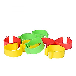 QWEQWE 100 Pack Chicken Identification Leg Bands Rings, ， Bird Ring Leg Bands - Plastic Pigeon Foot Bands Clip on Leg Rings for Chicks Pigeons, Parrots, Chickens (Random Color)