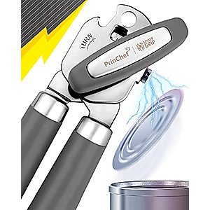 SPIDER GRIP Can Opener, No-Trouble-Lid-Lift Manual Handheld Can Opener with Magnet, Smooth Edge Safe Cut for Beer/Tin/Bottle, Big Turning Knob Anti-Slip Handle Good for Seniors with Arthritis