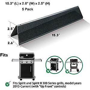 Uniflasy 7636 15.3 Inch Flavorizer Bars for Weber Spirit I & Spirit II & GS4 Spirit II 300 Series Replacement Parts, Spirit E310 E320 E330 S310 S320 S330 Gas Grills with Front Control Knob Grill Parts