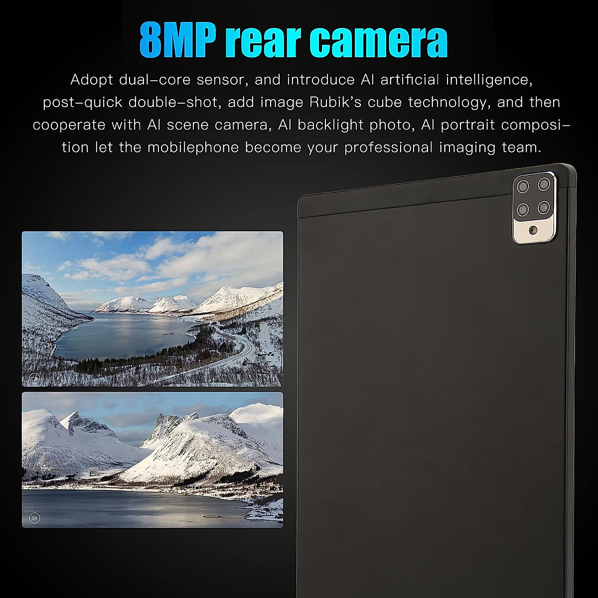 Vikye HD Tablet, 10 Inch HD IPS Display Tablet, 2.4G/5G Dual Band WiFi Gaming Tablet Octa Core 4GB RAM 64GB ROM, 5000mAh Battery