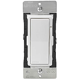 Leviton D26HD-1BW Decora Smart Wi-Fi, No Hub Required (2nd Gen) 600W Dimmer Switch, 1-PACK, White