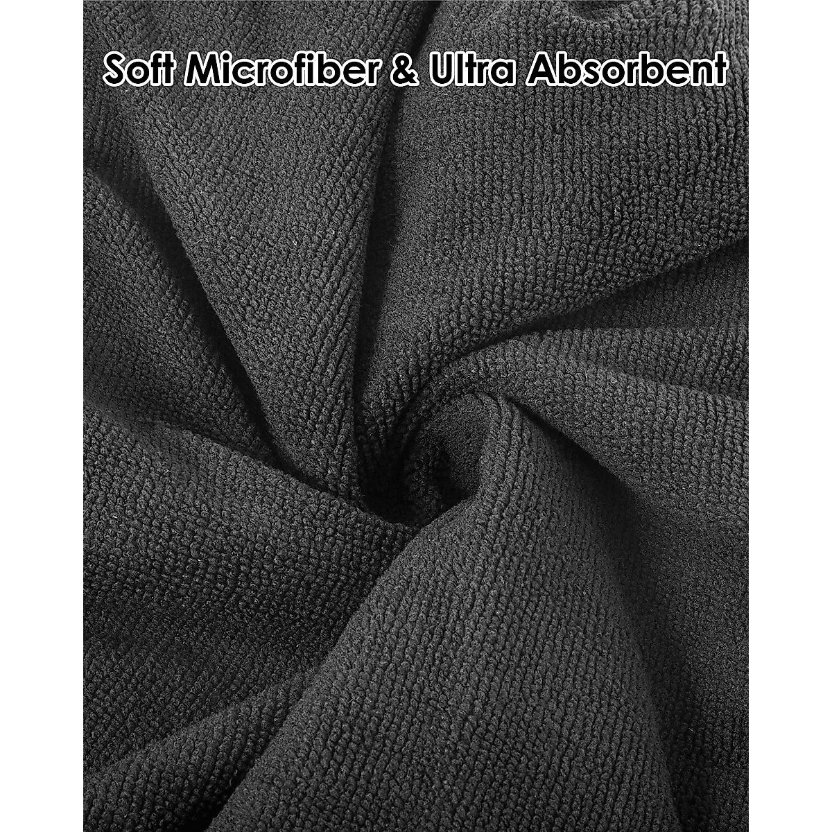 Aquior Shower Cap,Terry Lined Shower Cap for Women Reusable, Triple Layer Waterproof Bath Cap, Extra Large for Women Long Hair(Black)