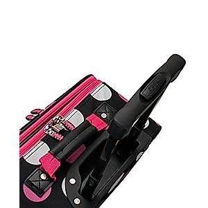 Rockland Escape 4-Piece Softside Upright Luggage Set, Telescoping Handles, Multi/Pink Dot, (14/19/24/28)
