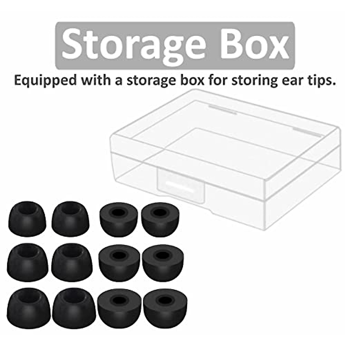 Memory Foam Tips Compatible with Google Pixel Buds A-Series Ear Tips, 6 Pairs No Silicone Noise Reduce Comfortable Fit in Case Eartips Compatible with Google Pixel Buds A Series - S/M/L Black