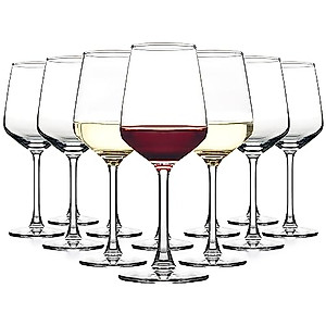 UMEIED 12oz Red Wine Glasses Set of 12, Long Stemmed Durable Crystal Clear Wine Glasses, Premium Wine Glasses, Perfect for Wine Tasting, Wedding, Party and Home