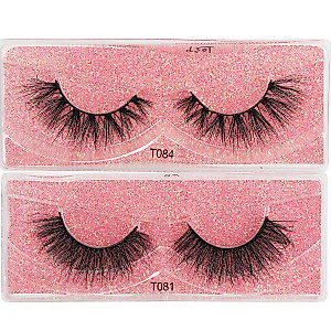 Dedbol 10 pairs of 10 models of 6D artificial fluffy natural mink eyelashes, dramatic false eyelashes(style 4)
