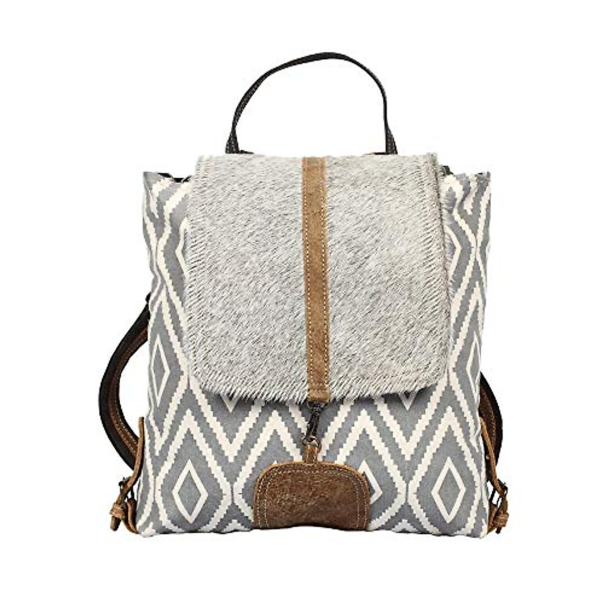 Myra Bag Artist's Impression Upcycled Canvas & Leather Backpack S-1333