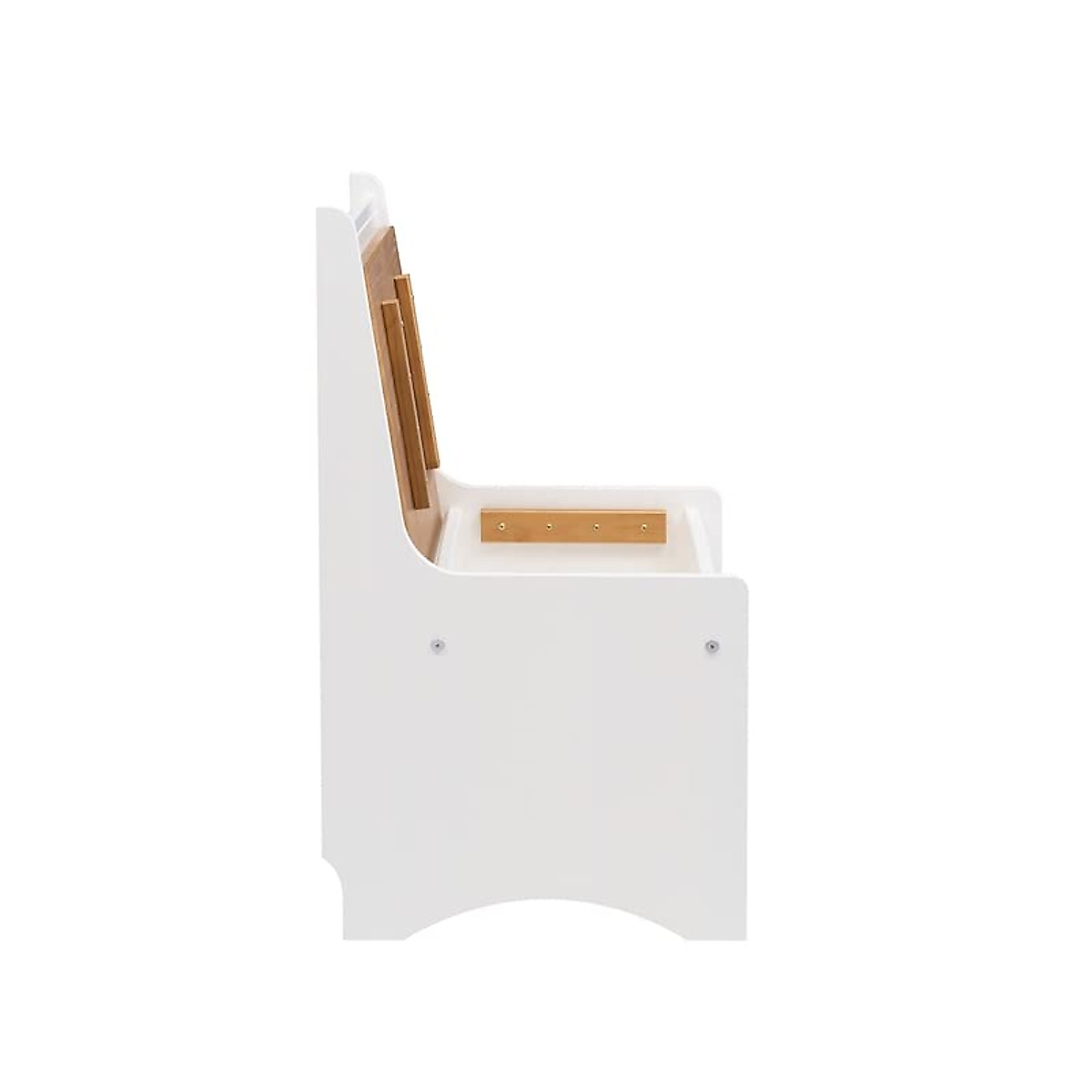 Linon Delk Wood 2 Tone Small Back Rest Bench in Honey and White