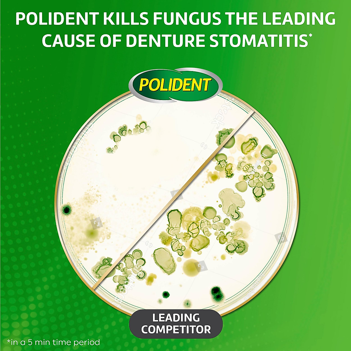 Polident 3-Minute Antibacterial Denture Cleanser - Mint, 3 Minute Whitening, 120 Count