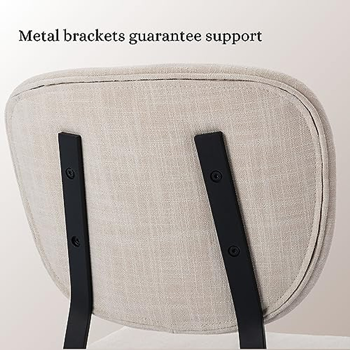 Mid Century Modern Dining Chairs Set of 2, Linen Upholstered Kitchen Chairs with Hardwood Legs and Back Farmhouse Accent Side Dining Room Chairs, Cream